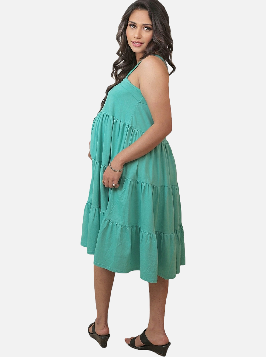Organic Cotton Broad Strap Maternity Dress - The Tummy Store
