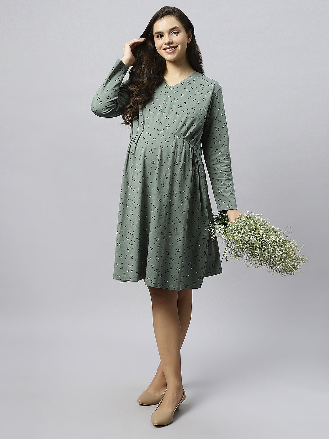 Organic Cotton - Flared Maternity Dress - The Tummy Store