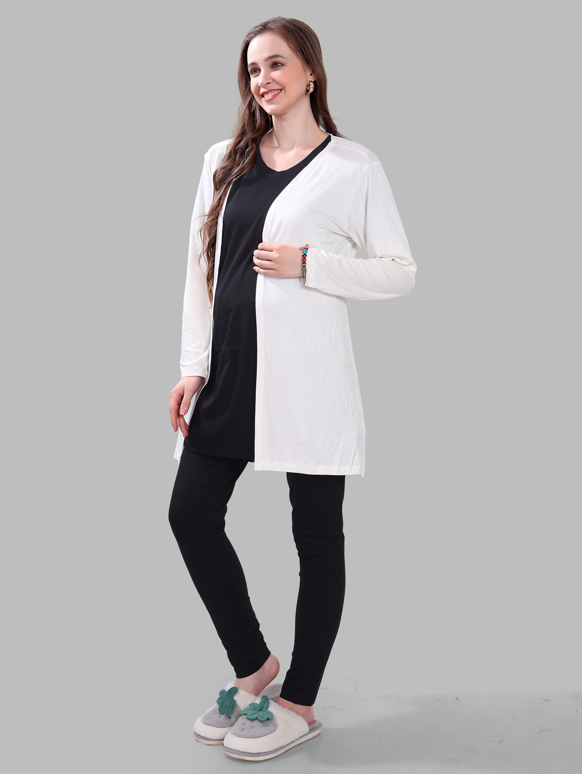 Maternity basic Shrug - White - Free Size - The Tummy Store